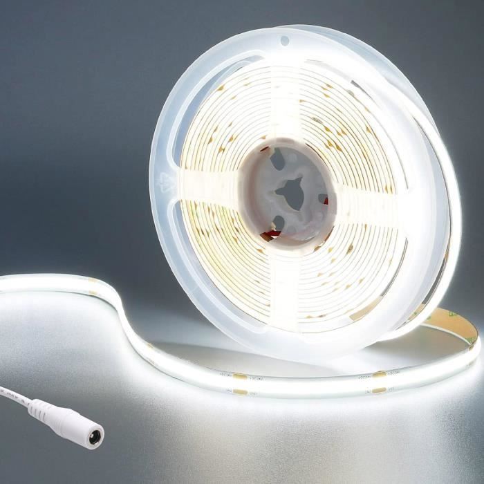 Ruban LED Blanc Froid 24V Cob 480Led-M 5M - Luminescence Uniforme ...