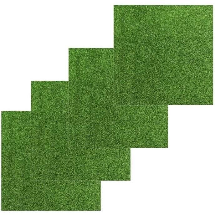 Lot De 4 Tapis De Gazon Artificiel Miniature En Mousse Pour Maison De Poupée, Décoration De ...