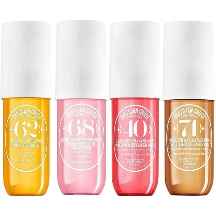 4PC Parfum Brésilien Spray Parfumé, Spray corporel , Splash corporel ...