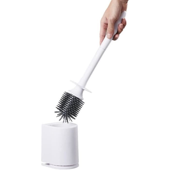 Balais Toilette Silicone Porte Brosse WC avec Support Balayette WC ...
