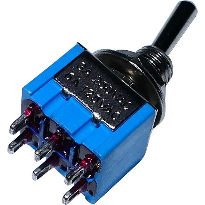 Interrupteur commutateur à levier DP3T ON-OFF-ON 3A-250V 3 positions ...