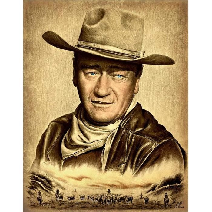 YYD-4655 Taladro cuadrado completo-redondo John Wayne DIY 5D diamante ...