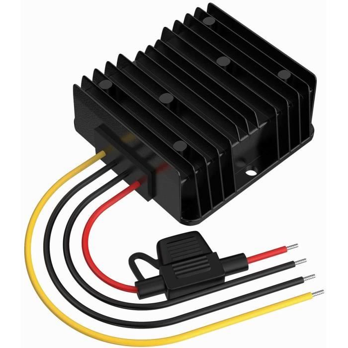 Regulateur de Tension 12v DC, Stabilisateur de Tension 4A 48 W avec Fusible étanche, pour la ...