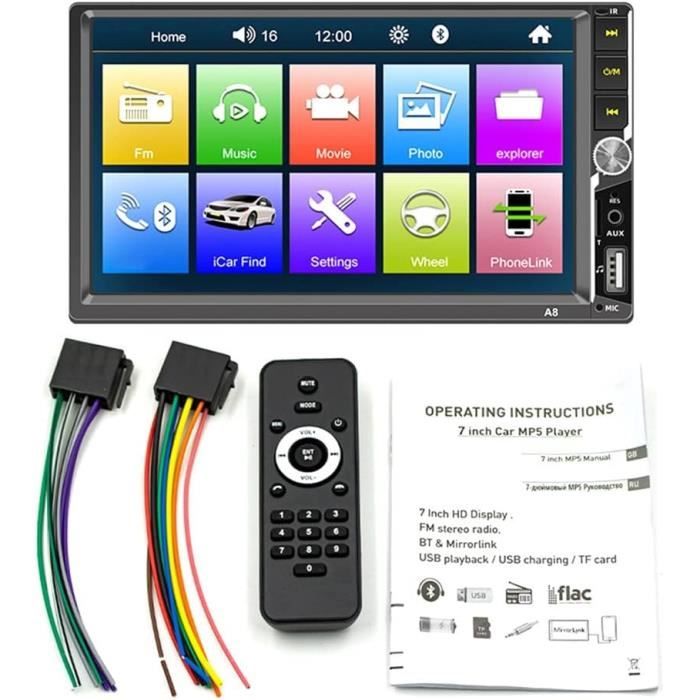 2 Din Autoradio 7 Pouces Hd Autoradio Lecteur Multim¨¦Dia 2Din ¨¦Cran ...