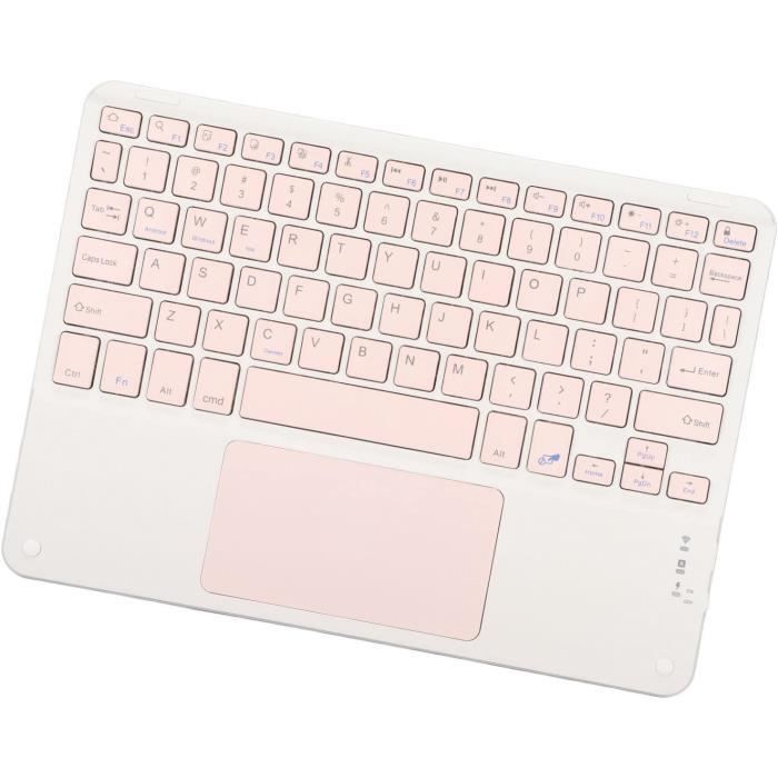Clavier Sans Fil Rose Avec Pavé Tactile, Clavier Bluetooth 3.0 Portable ...