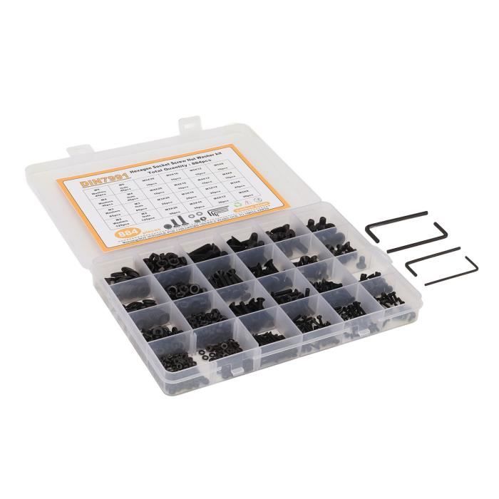 Kit de rondelle d'écrou - DIOCHE - 884 pièces - Acier au carbone ...