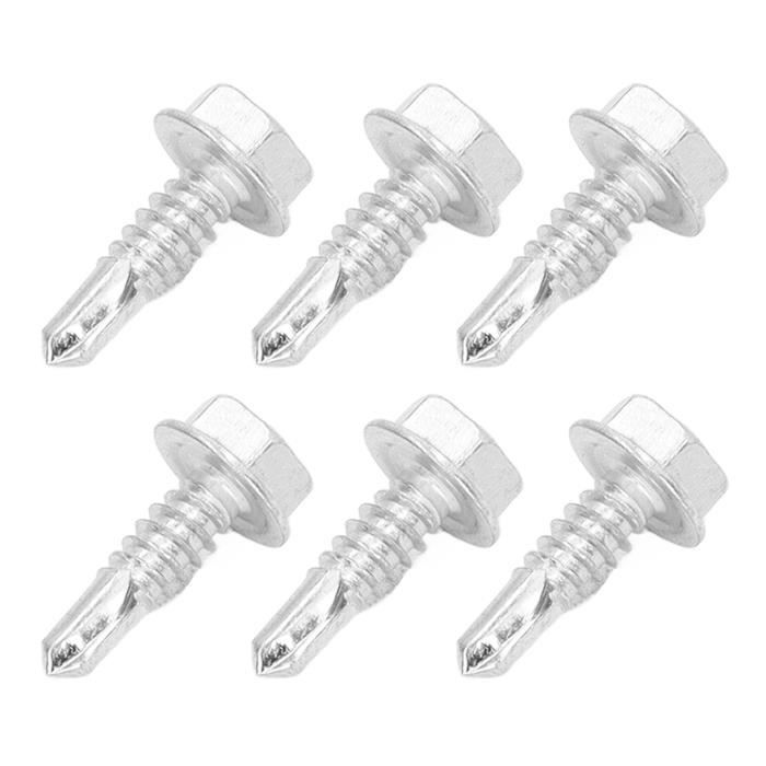 Duokon vis en acier au carbone 250 pièces vis autoperceuse en acier au carbone blanc Zinc ...