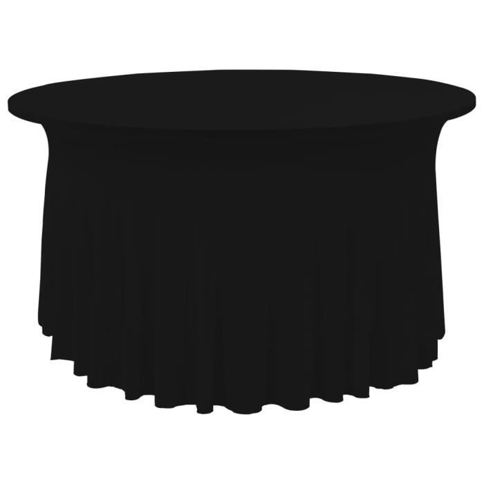 MAGIC Nappes élastiques de table avec jupon 2 pcs 180x74 cm Noir ...