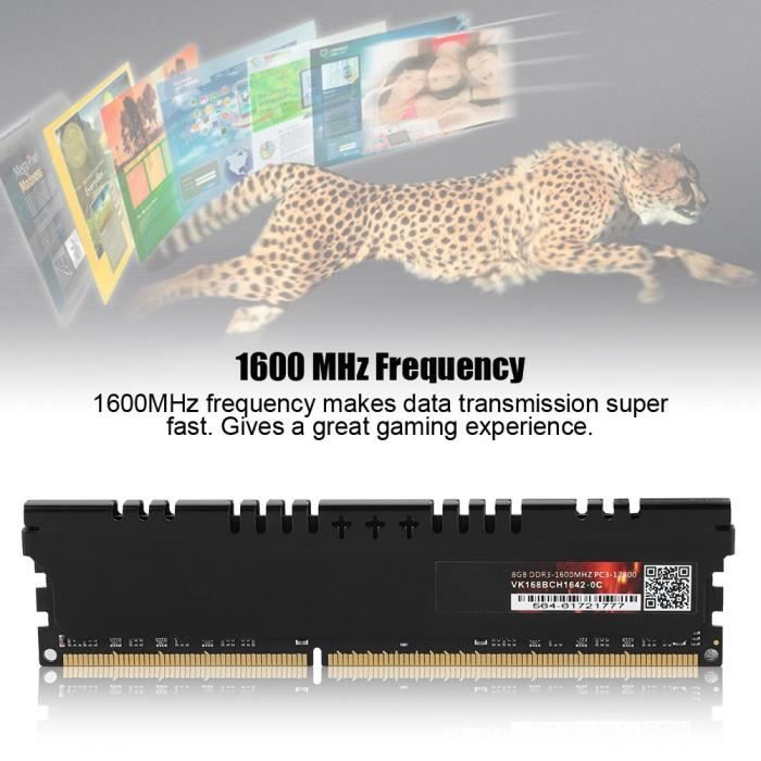 Mémoire DDR3 DDR3 8 Go 1600 MHz Mémoire Ordinateur de Bureau DDR3 ...