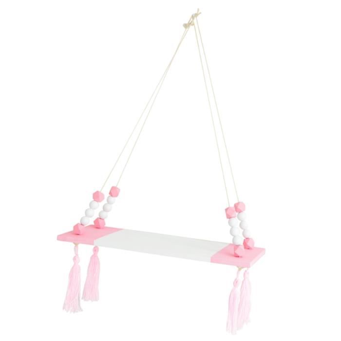 Tablette Suspendue En Bois Avec étagère Suspendue En Corde Rose ...
