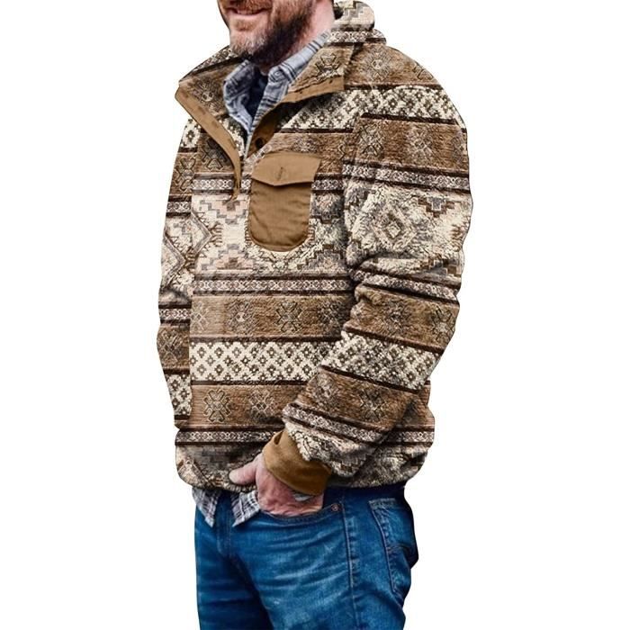 Pull Homme Blanc d'extérieur en hommes hiver couleur unie à manches ...
