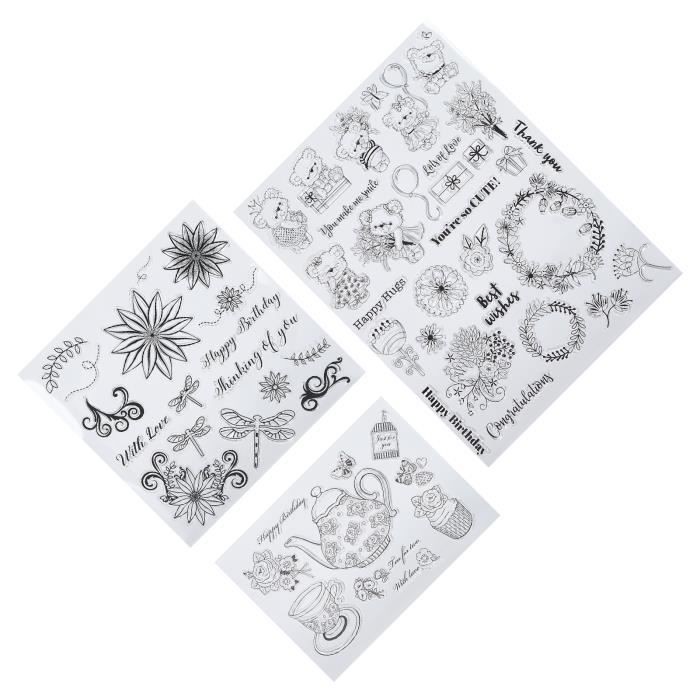 Qiilu timbre fleur 3 pièces timbre Transparent TPR joint tasse à thé ...