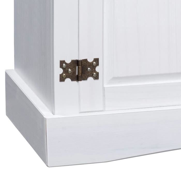 Meuble TV Gamme Corona pin mexicain Blanc 120x40x52 cm Qqmora yy6957 ...