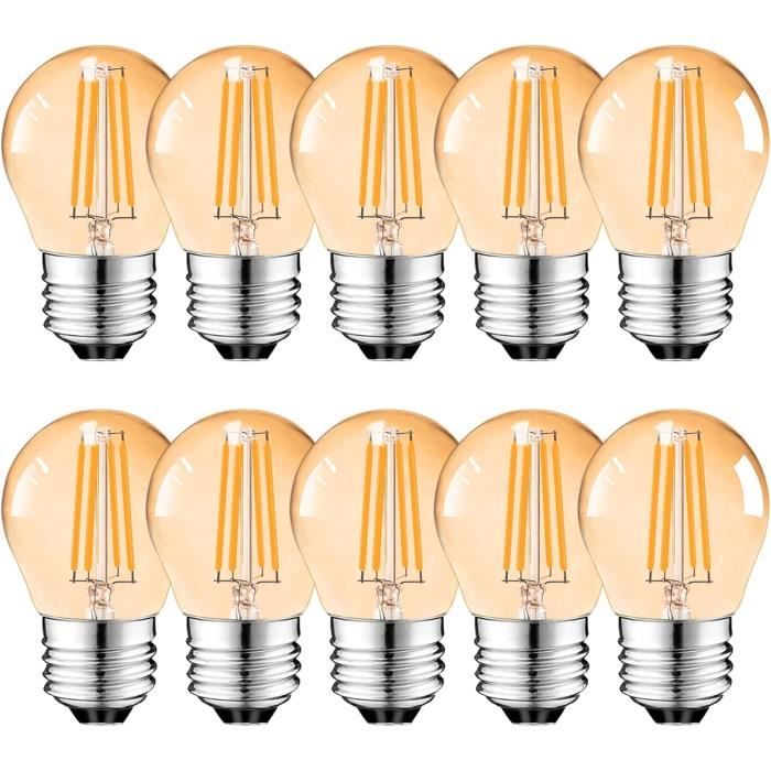 Lot De 10 Ampoules Led À Filament Vintage En Forme De Poire G45 E27 4 W 2700 K Blanc Chaud[J7803 ...