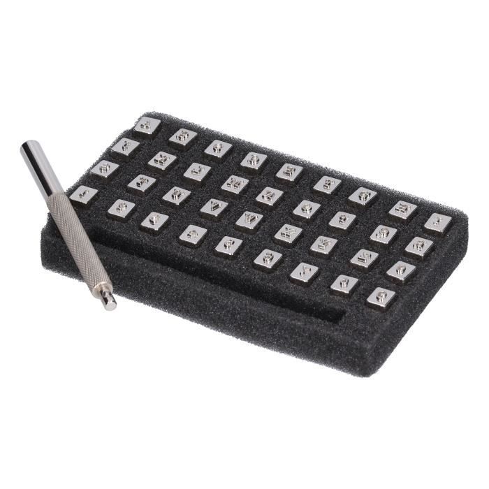 NAK-37 pièces ensemble d'outils de poinçonnage alphabet poinçon incisif ...