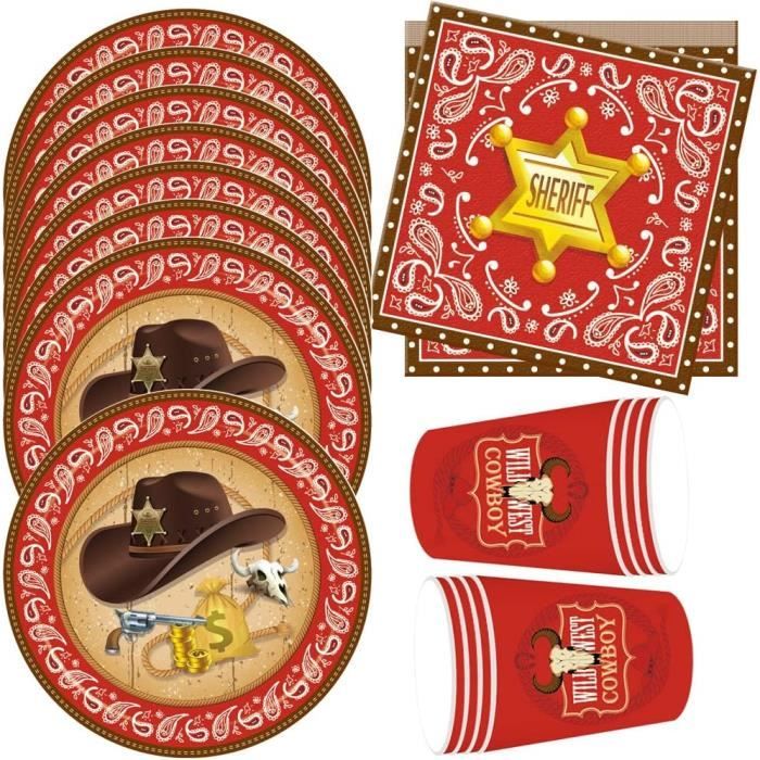 Cowboy Vaisselle Anniversaire Décorations Cowboy Vaisselle De Fête D ...