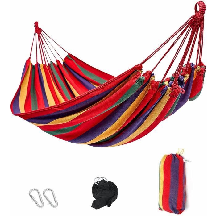 Portable Hamac En Coton (230 X 150 Cm), Capacit De Charge Jusqu 300 Kg ...