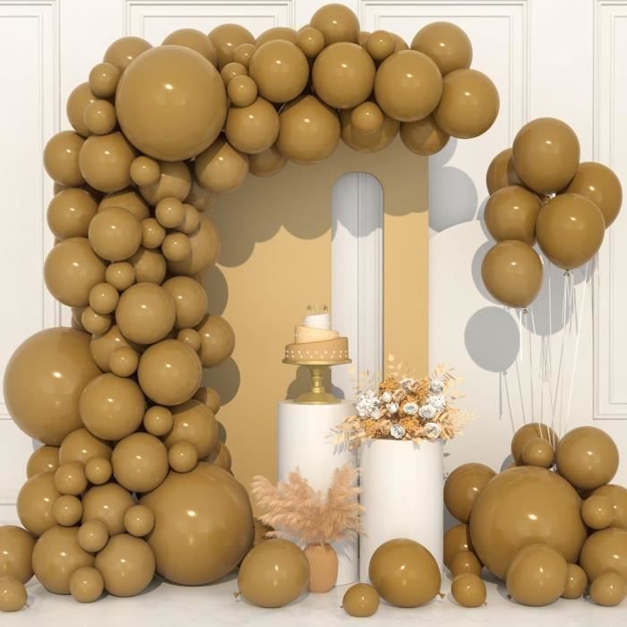 106 Pcs Ballons Marron Rétro Ballon En Latex 5 10 12 18 Pouces Kit De ...