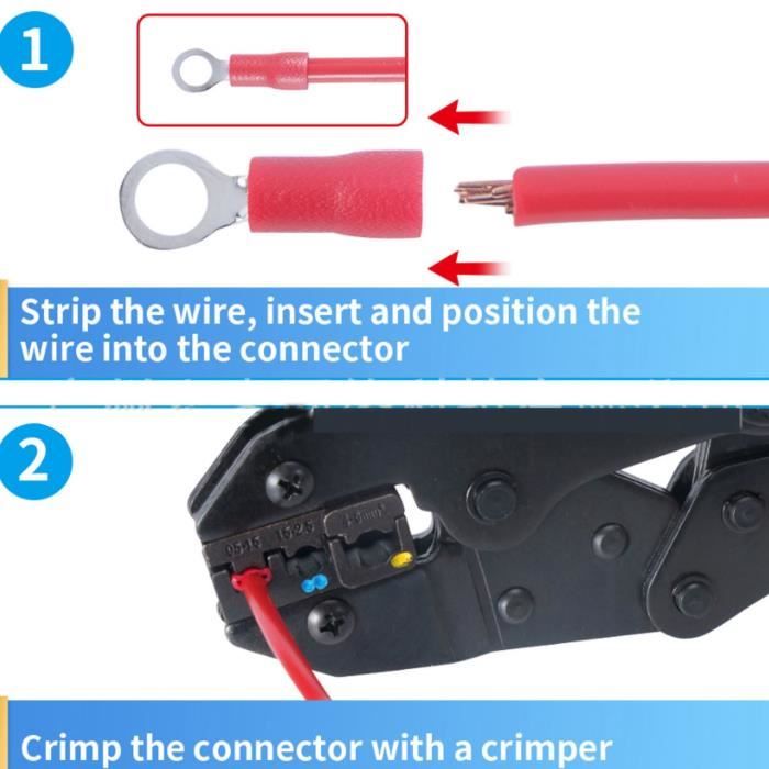 TMISHION borne de fil 360 Pièces Fil Terminal Sertissage isolé Fil ...