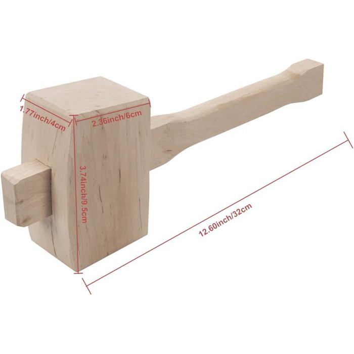 Maillet, marteau en bois, outil de menuisier maillet en hêtre pour la ...