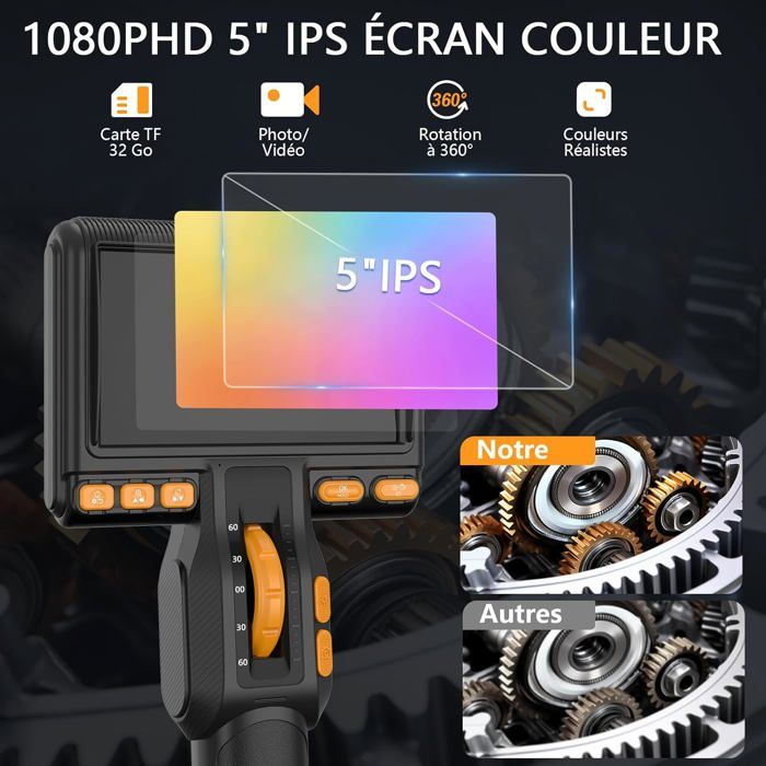 Caméra Endoscopique Lentille Rotative Ennovor ,IPS 5'' avec 8 Lumières ...