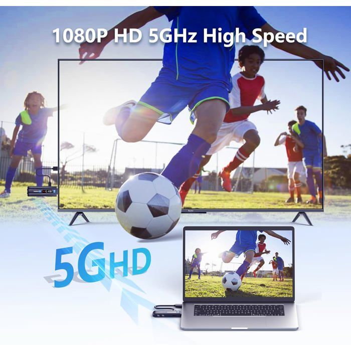 2025 Transmetteur HDMI sans Fil 5G, avec Affichage LED, Émetteur ...