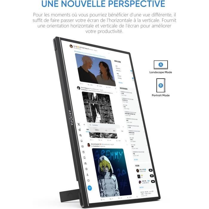 16.0" 2.5K Moniteur Portable,Écran Hdr 2560X1600,500Nits 8Bit Qhd ...