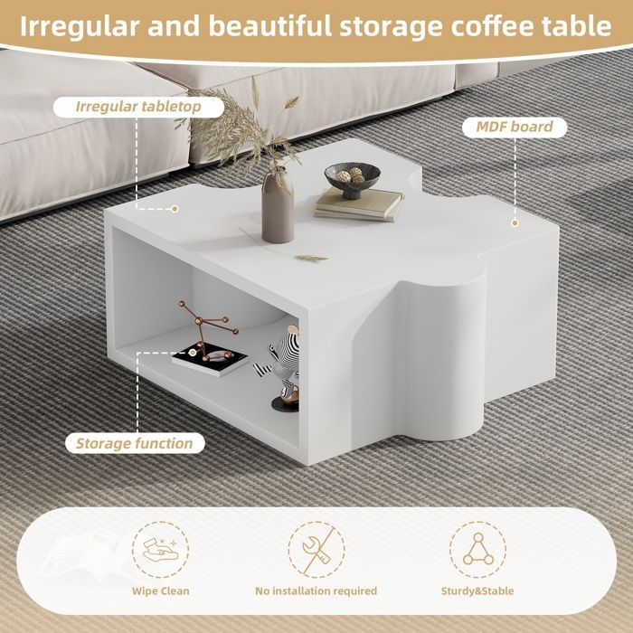 Table Basse Salon Carré Puzzle Design Table d'appoint Laque Canapé ...