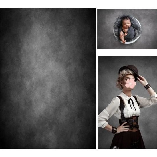 WaW 1.5x2.2m Toile Fond Studio Photographie Tissu Gris Anthracite Mur ...