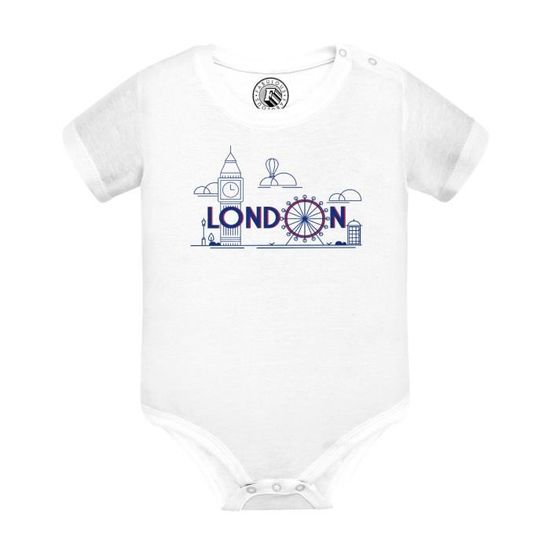 Body Bébé Manche Courte Blanc London Londres Angleterre Luxe Style ...