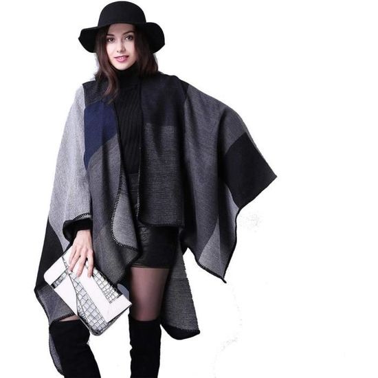 Foulard Femme Écharpe Femme Réchauffent Les Foulards La Couverture Élégante De Cape Ponchos ...