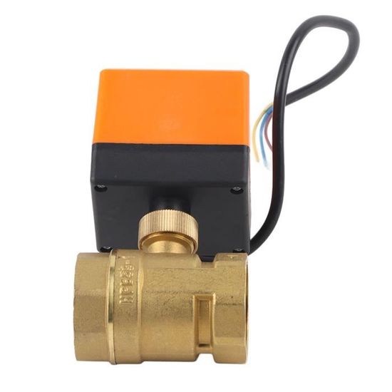 Vanne motorisée Vanne à Bille Motorisée en Laiton, 220V DN32, 2 Voies, 3 Fils de Commande, 1 ...