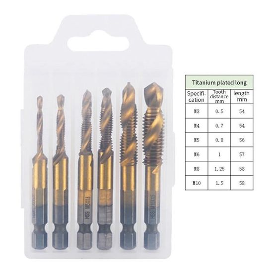 FILIERE - BUSE DE FILAGE - TARAUD,Long Gold Boxed--Foret À Taraud Métrique M3 M4 M5 M6 M8 M10 ...