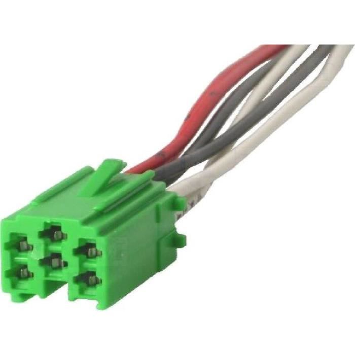 Fiche autoradio Mini ISO 6PIN fils nus avec broches - ADNAUTO - Noir ...