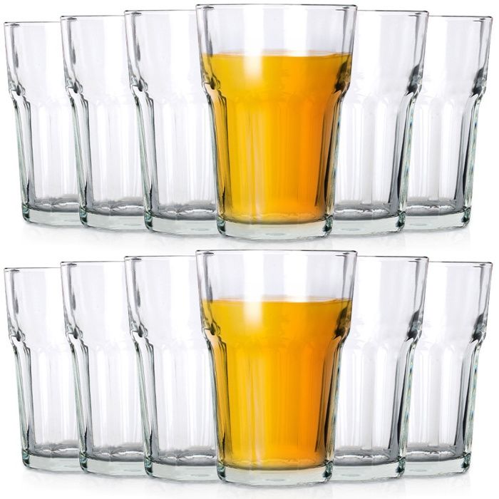 VILDE Lot de 12 verres 360 ml - Verre épais - lavables au lave ...