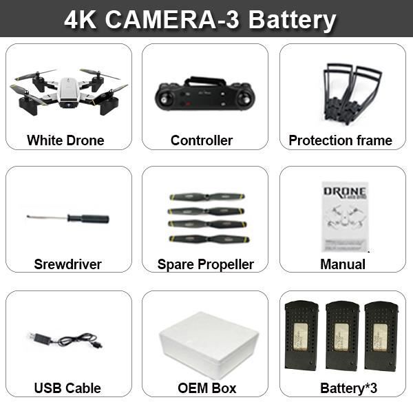 Blanc-4K-3BAT-Drone Radiocommandé Sg700d Avec Caméra 4k Wifi Fpv ...