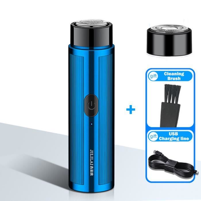 Blue 2 têtes - Mini rasoir électrique pour hommes, tondeuse à barbe ...