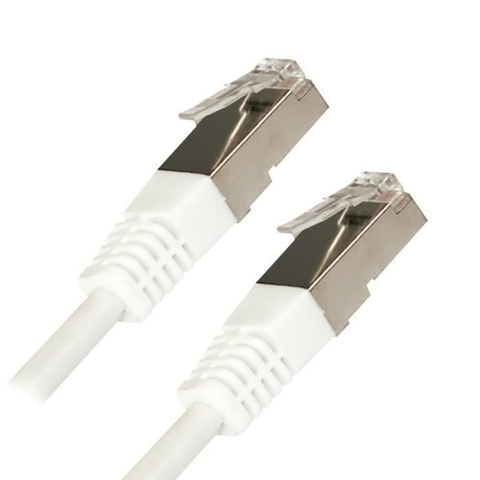 APM Câble RJ45 Cat.6 Pimf Double Blindage / Droit Blanc / Blanc - 15m ...