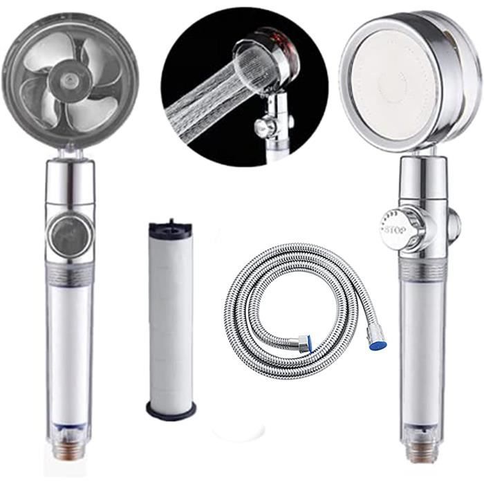 1 Pommeau De Douche à Hélice Haute Pression Buse De Douche Rotative à