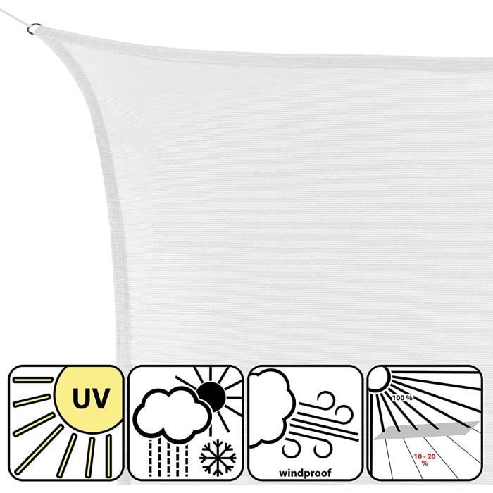 3m x 3m x 3m Voile D'ombrage Toile Triangulaire 3m x 3m x 3m Coco PE HD ...