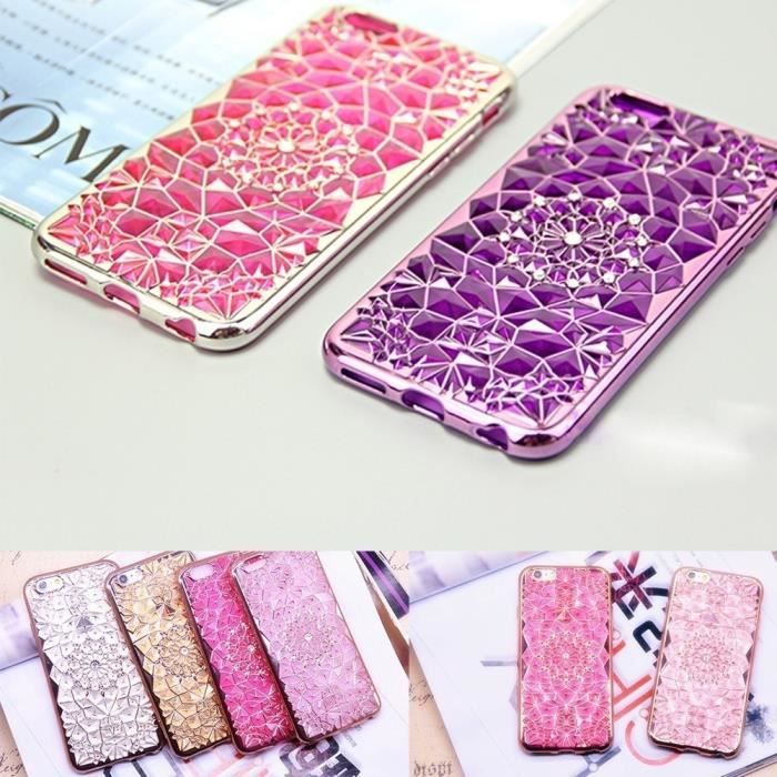 Bling téléphone 3D Fleur de couverture de cas Shell pour l'iPhone 6 6S ...
