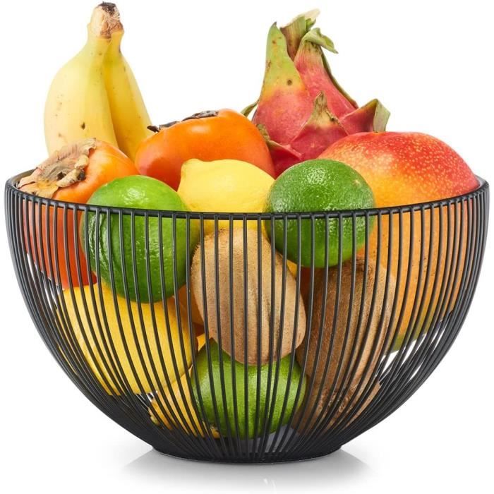 AJW-ZELLER Corbeille à Fruits Métal Noir ca. Ø 25 x 14 cm[174 ...