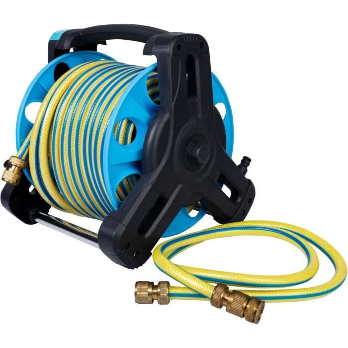 Garten Enrouleur de tuyau d’arrosage portable avec tuyau de 25 mètres ...