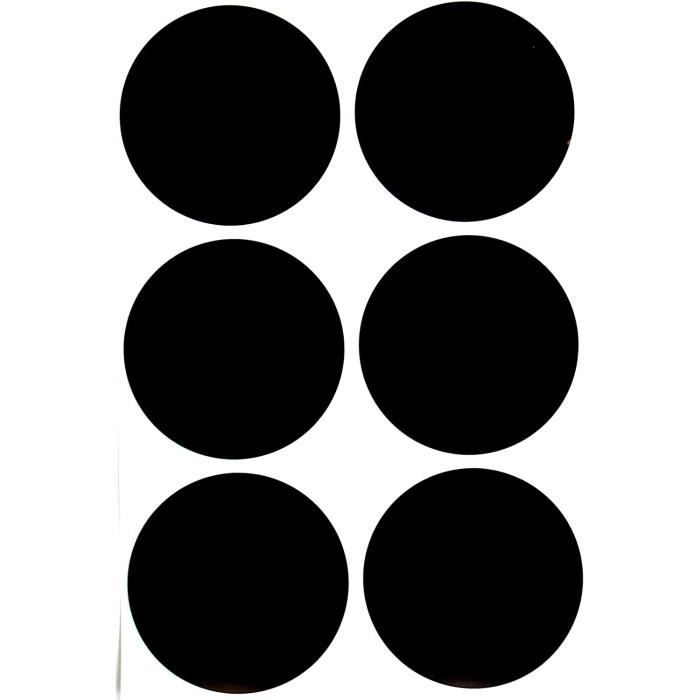 AJW-Gommettes Étiquettes Autocollantes Rondes Noir Environ 5cm (50mm ...