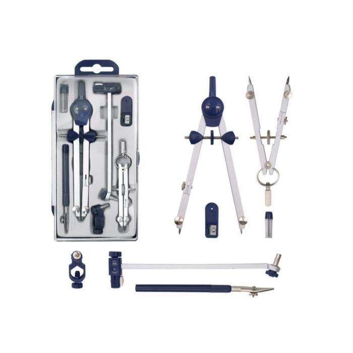 Compas de géométrie - Outil de dessin - Lot de 5 - Acier inoxydable ...