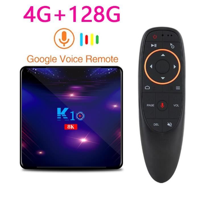 Avec G10 Voice Remote 2020 Nouveau K10 Smart IPTV Android 9.0 TV Box 4K ...