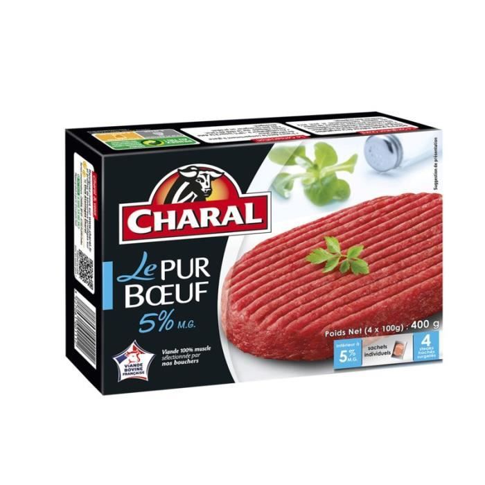 Charal Steak haché 5% mg 4x100g - Cdiscount Au quotidien