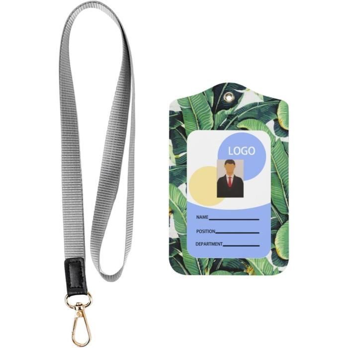 Porte-Badge Avec Lanière Pour Homme Et Femme, Réversible, En Cuir ...