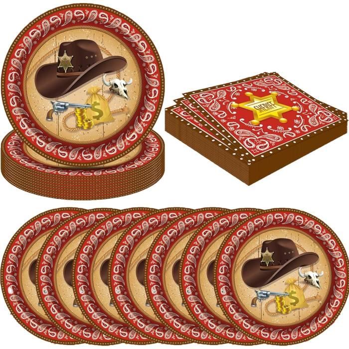 Vaisselle Cowboy Vaisselle Décoration Western Garçon Rouge Fourniture ...