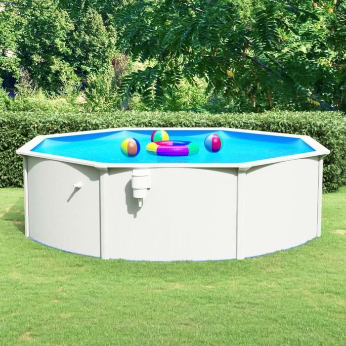 MAG Piscine ronde avec parois en acier 460x120 cm Blanc 7334379448112 ...